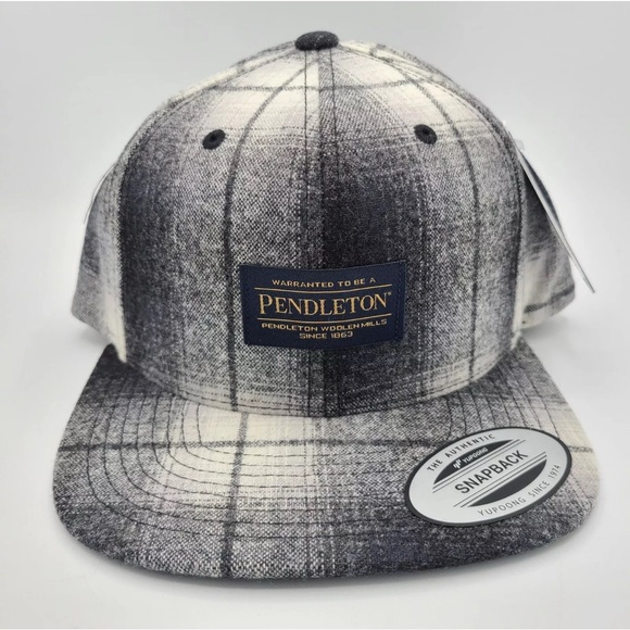 Pendleton | Accessories | Pendleton Baseball Snapback Cap Mesh Gray Black White Gradient Plaid ...